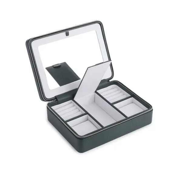 ROYCE NEW YORK Large Jewelry Box With Mirror - Dark Green