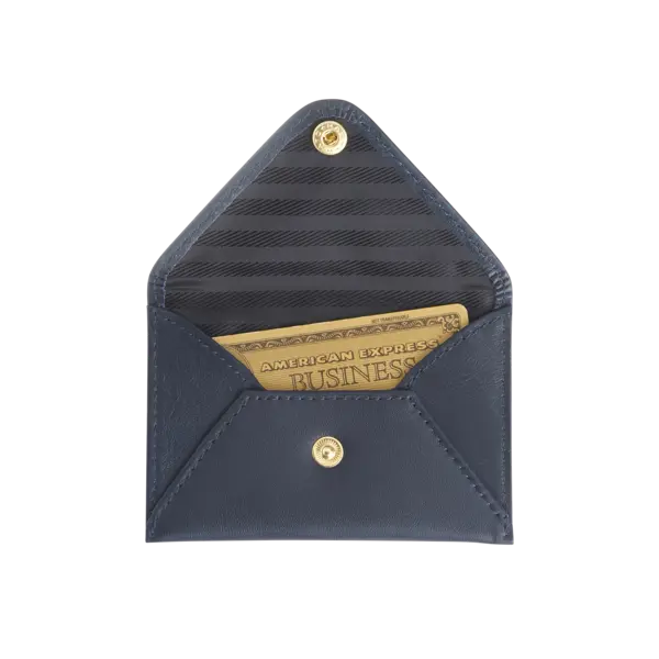 ROYCE NEW YORK Envelope Card Holder - Blue