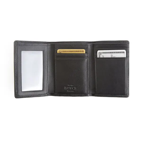 ROYCE NEW YORK Rfid Blocking Trifold Wallet - Black