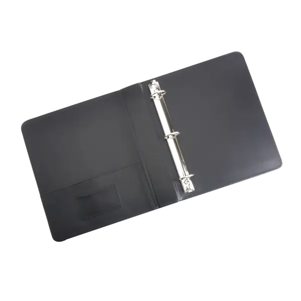 ROYCE NEW YORK A4 Leather Ring Binder - Black