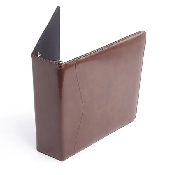 ROYCE NEW YORK A4 Leather Ring Binder - British Tan
