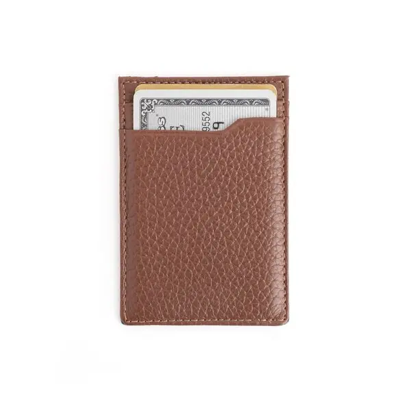 ROYCE NEW YORK Stick On Phone Card Sleeve - Tan