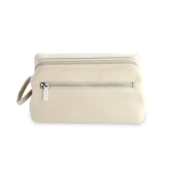 ROYCE NEW YORK Leather Dopp Kit Toiletry Bag - Taupe