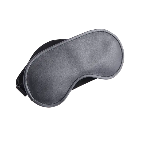 ROYCE NEW YORK Luxe Leather Sleep Mask With Velvet Lining - Black