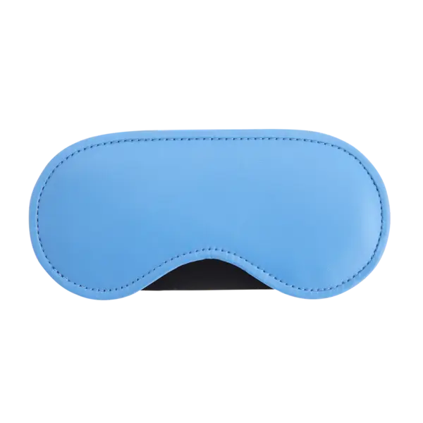 ROYCE NEW YORK Luxe Leather Sleep Mask With Velvet Lining - Ocean Blue