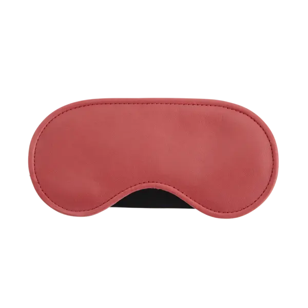 ROYCE NEW YORK Luxe Leather Sleep Mask With Velvet Lining - Red