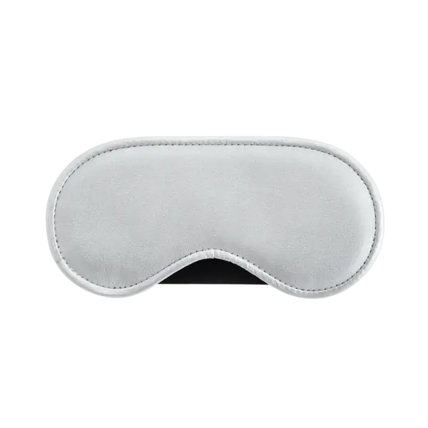 ROYCE NEW YORK Luxe Leather Sleep Mask With Velvet Lining - Silver