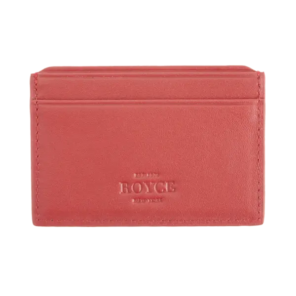 ROYCE NEW YORK Rfid Blocking Credit Card Case - Red