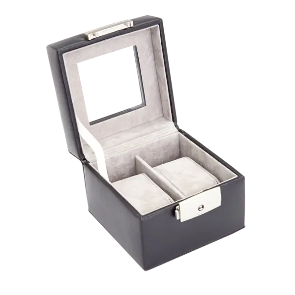 ROYCE NEW YORK Two Slot Watch Box - Black