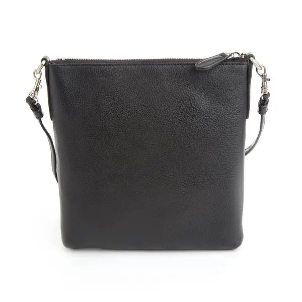 ROYCE NEW YORK Pebble Grain Leather Crossbody Bag With Silver-tone Hardware - Black