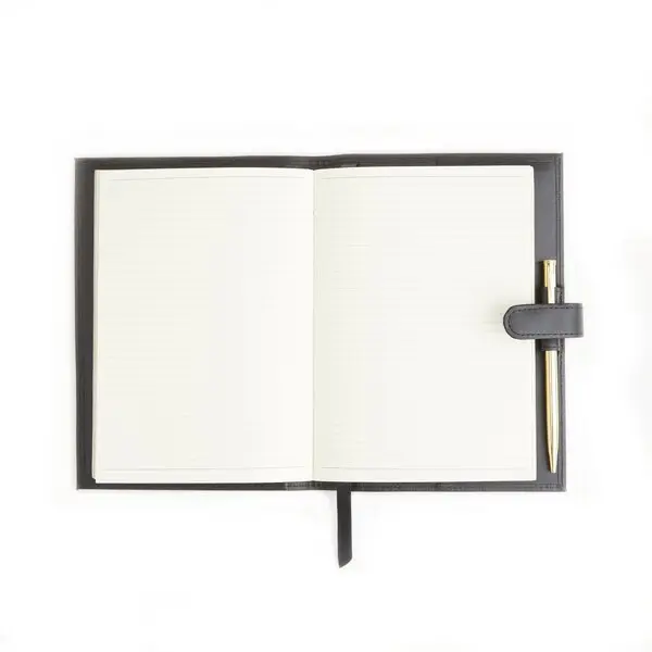 ROYCE NEW YORK Refillable Leather Journal - Black