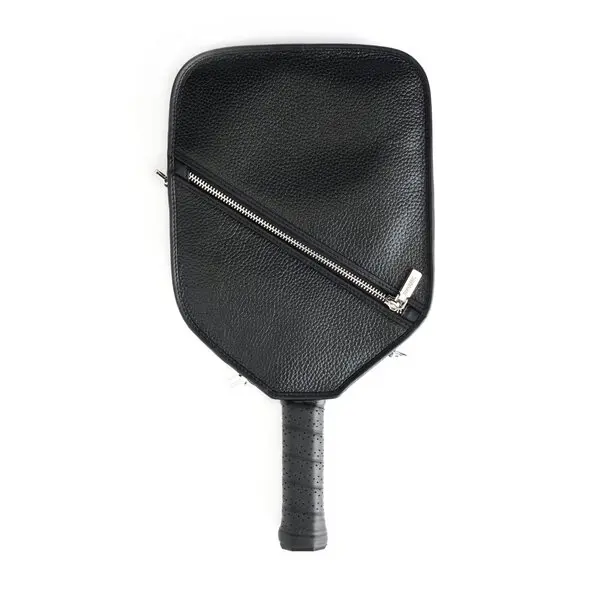 ROYCE NEW YORK Leather Pickleball Paddle Cover With Removable Strap - Black
