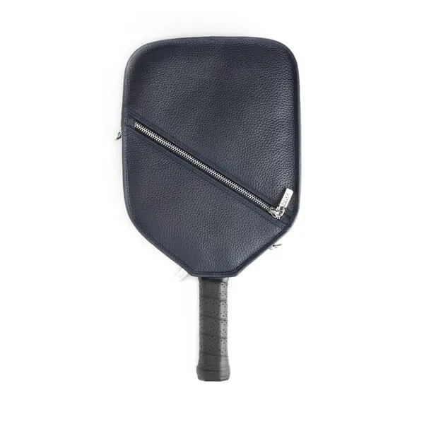 ROYCE NEW YORK Leather Pickleball Paddle Cover With Removable Strap - Blue