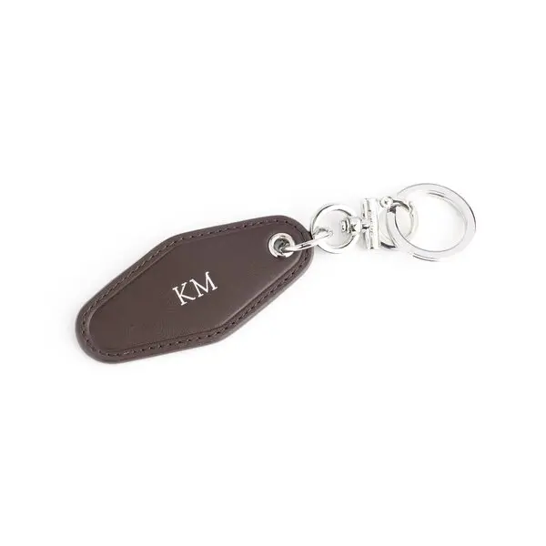 ROYCE NEW YORK Vintage Leather Hotel Style Keychain - Cobalt Blue