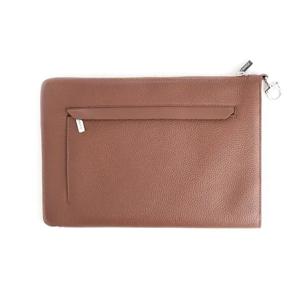 ROYCE NEW YORK Zippered Portfolio Organizer - Tan