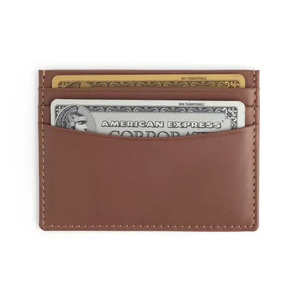 ROYCE NEW YORK Rfid Blocking Credit Card Case - Tan