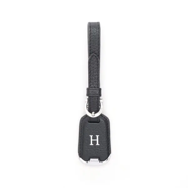 ROYCE NEW YORK American Nappa Leather Bag Tag With Silver-tone Hardware - Black