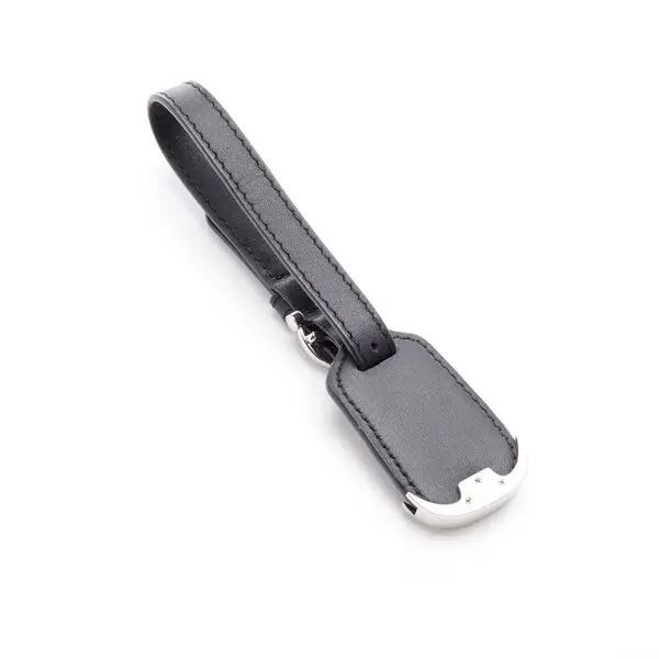 ROYCE NEW YORK American Nappa Leather Bag Tag With Silver-tone Hardware - Black