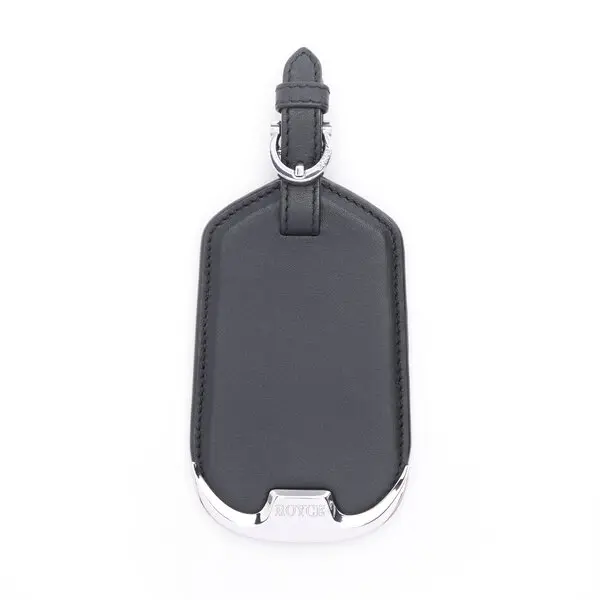 ROYCE NEW YORK Handcrafted Nappa Leather Luggage Tag With Silver-tone Hardware - Black
