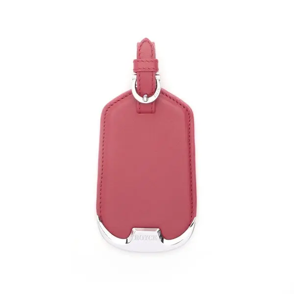 ROYCE NEW YORK Handcrafted Nappa Leather Luggage Tag With Silver-tone Hardware - Red
