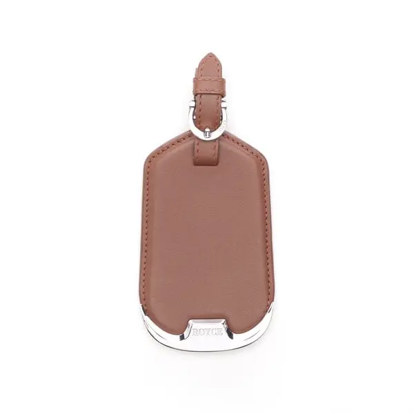 ROYCE NEW YORK Handcrafted Nappa Leather Luggage Tag With Silver-tone Hardware - Tan