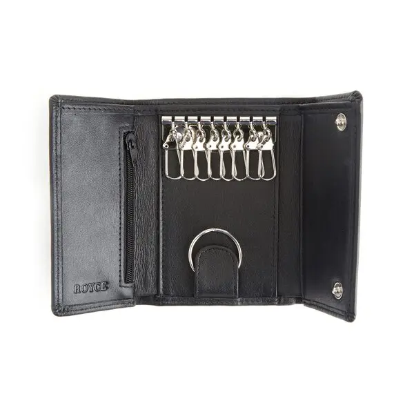 ROYCE NEW YORK Key Case Organizer Wallet - Black