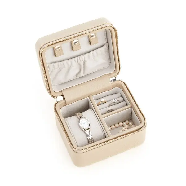 ROYCE NEW YORK Suede Lined Leather Jewelry Box - Black