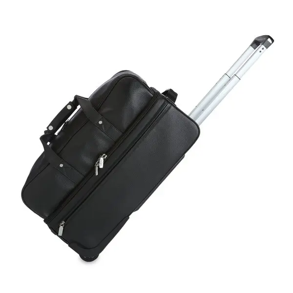 ROYCE NEW YORK Executive Rolling Duffel Bag - Black