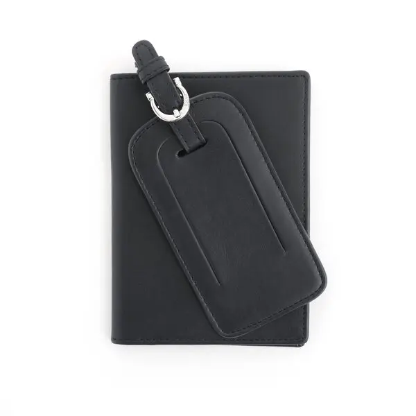 ROYCE NEW YORK Rfid Passport Case And Luggage Tag Set - Black
