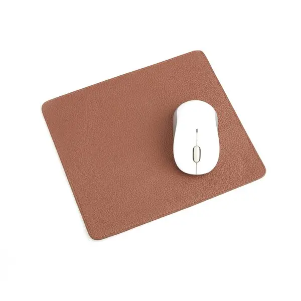 ROYCE NEW YORK Pebble Grain Leather Mousepad - Tan