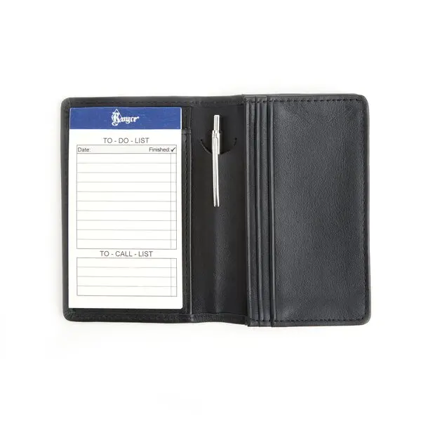 ROYCE NEW YORK Note Jotter Organizer Wallet - Black