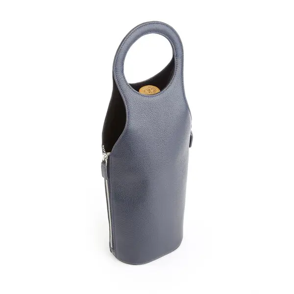 ROYCE NEW YORK Leather Wine And Champagne Bottle Tote Bag - Blue