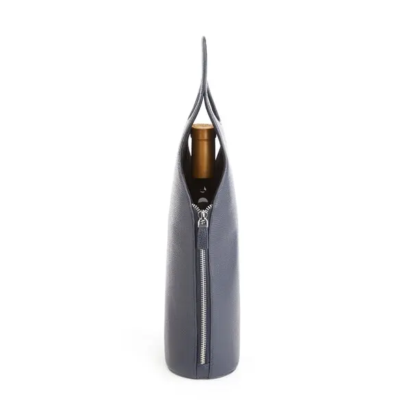 ROYCE NEW YORK Leather Wine And Champagne Bottle Tote Bag - Blue
