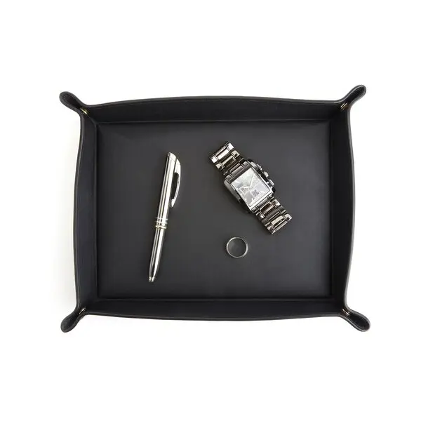 ROYCE NEW YORK Large Catchall Valet Tray - Black