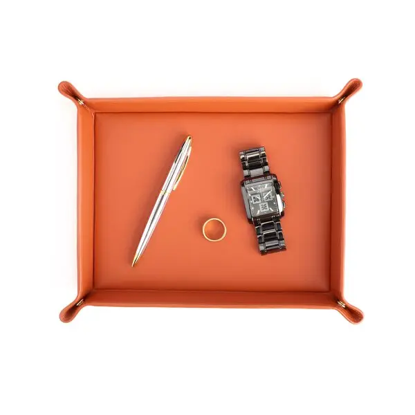 ROYCE NEW YORK Large Catchall Valet Tray - Orange
