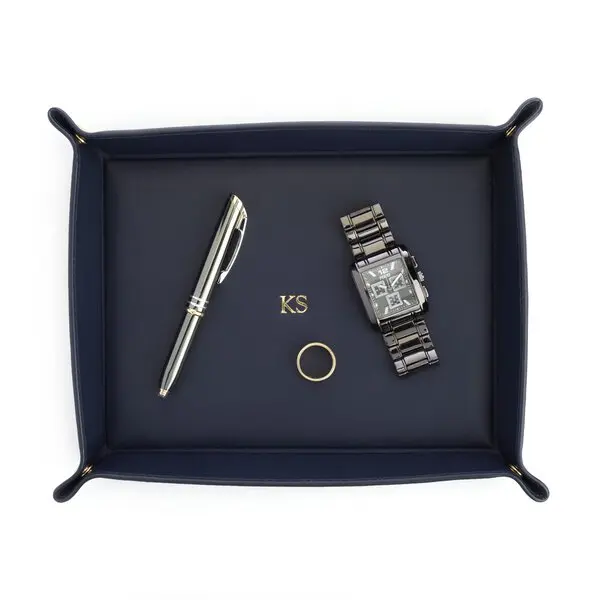 ROYCE NEW YORK Large Catchall Valet Tray - Red