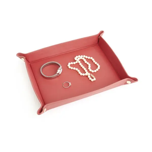 ROYCE NEW YORK Large Catchall Valet Tray - Red