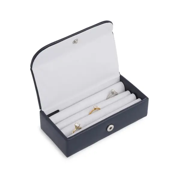ROYCE NEW YORK Leather Cufflink Case - Blue