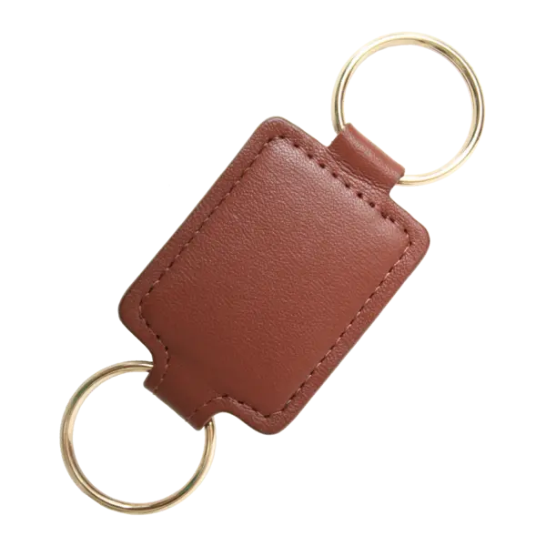ROYCE NEW YORK Valet Double Key Fob - Tan