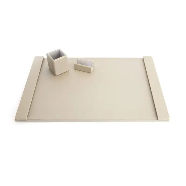 ROYCE NEW YORK Desk Set: Blotter, Pencil Cup And Business Card Holder - Black