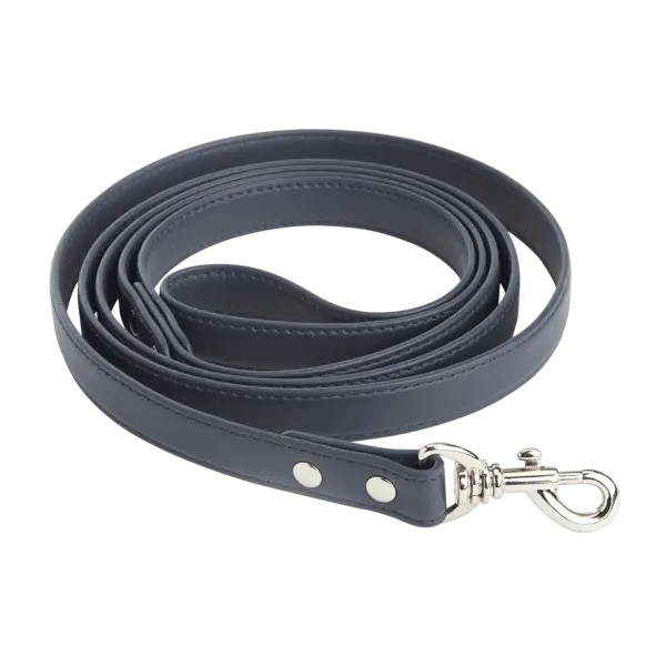 ROYCE NEW YORK 6 Foot Leather Dog Leash With Personalization Option - Blue
