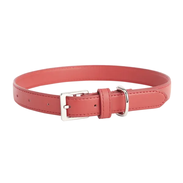 ROYCE NEW YORK Medium Leather Dog Collar - Red
