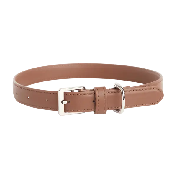 ROYCE NEW YORK Medium Leather Dog Collar - Tan