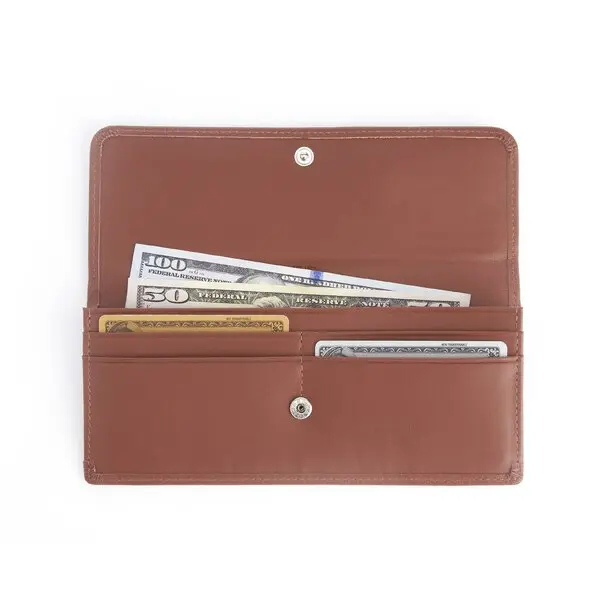 ROYCE NEW YORK Rfid Blocking Clutch Wallet - Tan
