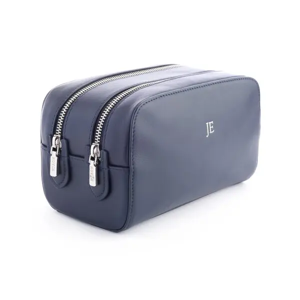 ROYCE NEW YORK Double Zip Toiletry Bag - Blue