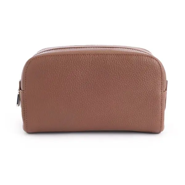 ROYCE NEW YORK Double Zip Toiletry Bag - Tan