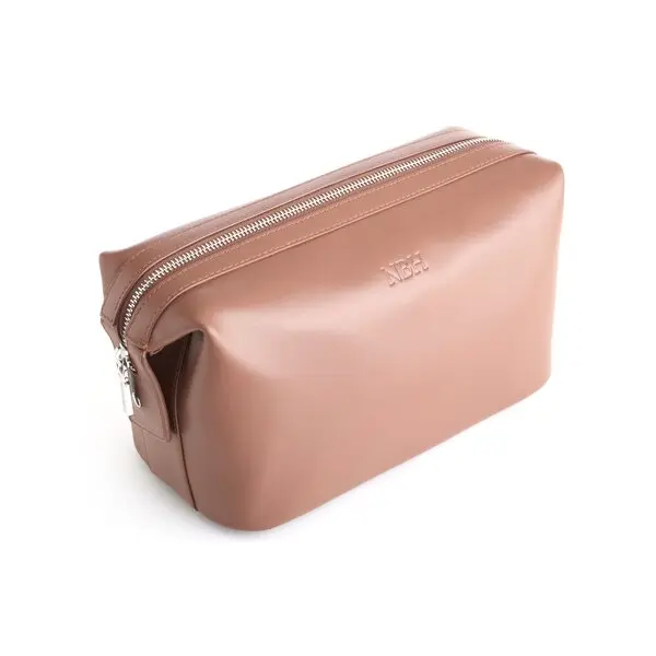 ROYCE NEW YORK Leather Toiletry Bag - Tan