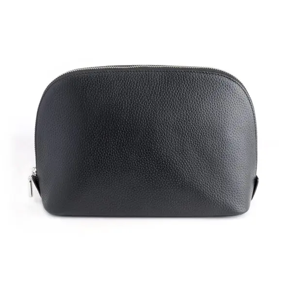 ROYCE NEW YORK Large Leather Cosmetic And Travel Bag - Black