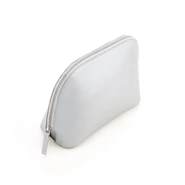ROYCE NEW YORK Large Leather Cosmetic And Travel Bag - Silver