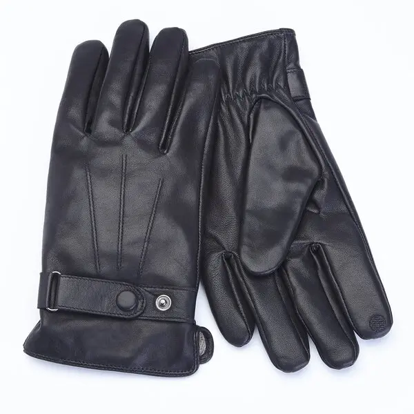 ROYCE NEW YORK Touchscreen Compatible Leather Gloves With Cashmere Lining - Extra Large